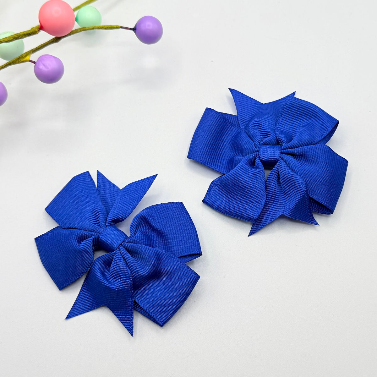 Royal Blue Pinwheel Hair Bow Set – Bella Boos Fashion